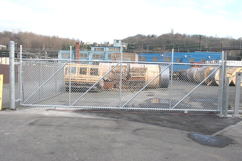 Iron Slide Gate with Barbed Wire - Automated Gates and Equipment