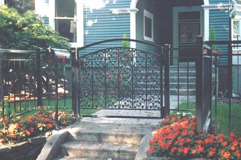 Pedestrian Gate with Leaf Details - Automated Gates and Equipment