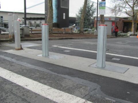 Parking Lot Entry Bollards - Automated Gates and Equipment
